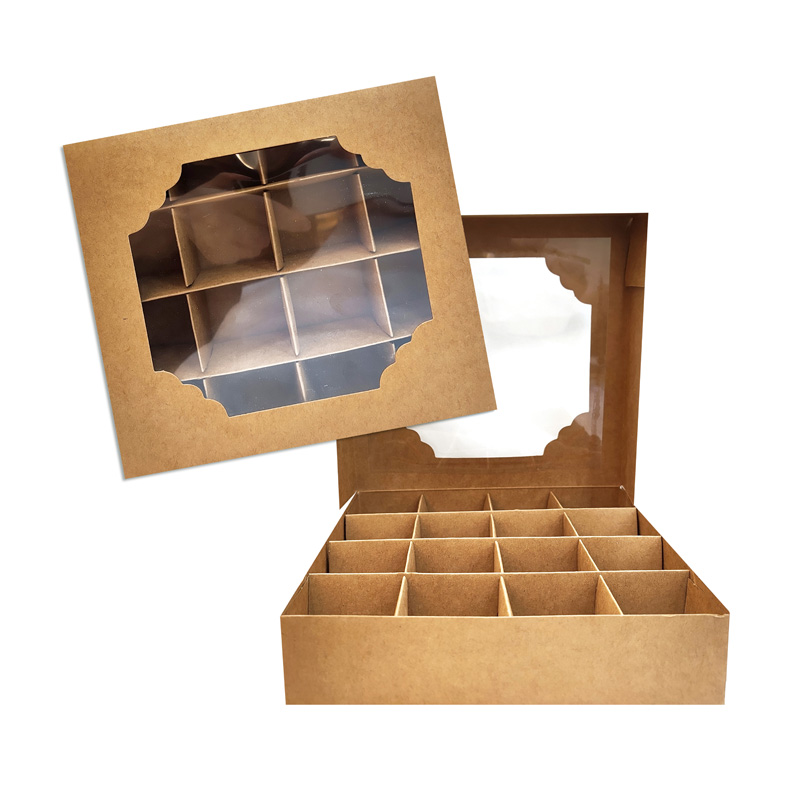 Caja de papel con divisiones kraft x6 - Casa Jorge