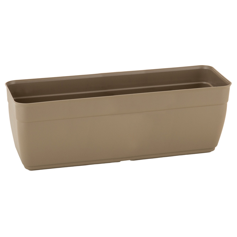 Maceta plástica rectangular Taupe - Casa Jorge